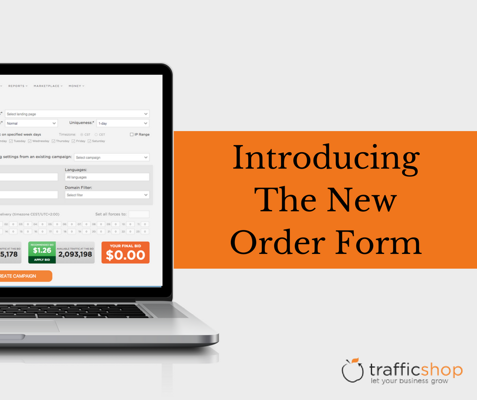 TrafficShop | Introducing the New Order Form